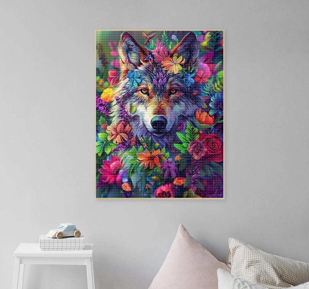 5D Full Drill Wolf Diamond Painting for Dad Animal Wolf Embroidery Wolf ...