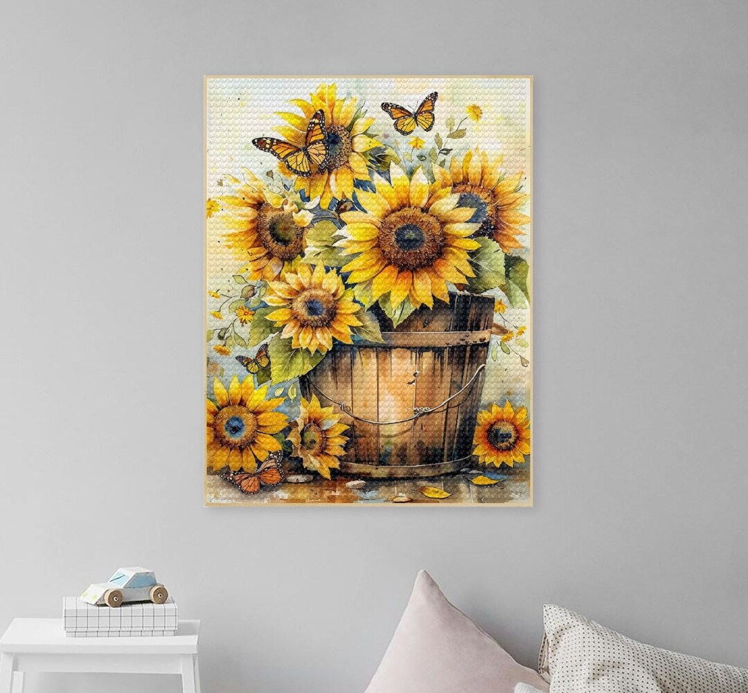 5D Sunflowers Diamond Painting Kit,full Drill Square/round Diamond Art ...