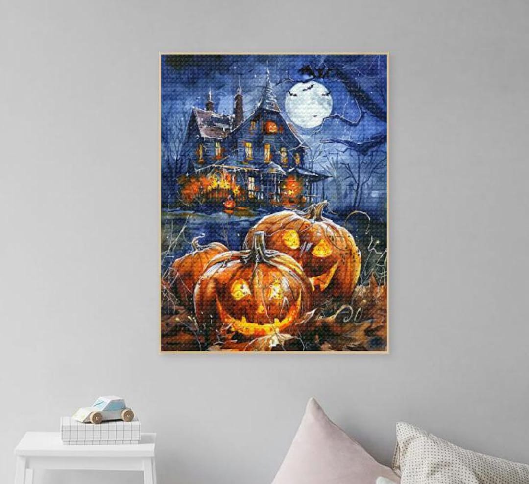 Halloween Haunted House Pumpkin Diamond Art Painting Kits Adult ...