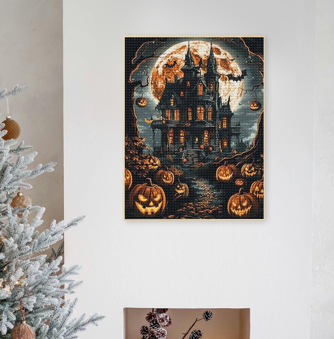 Halloween Pumpkins Haunted House Diamond Art Painting Kits Adult ...