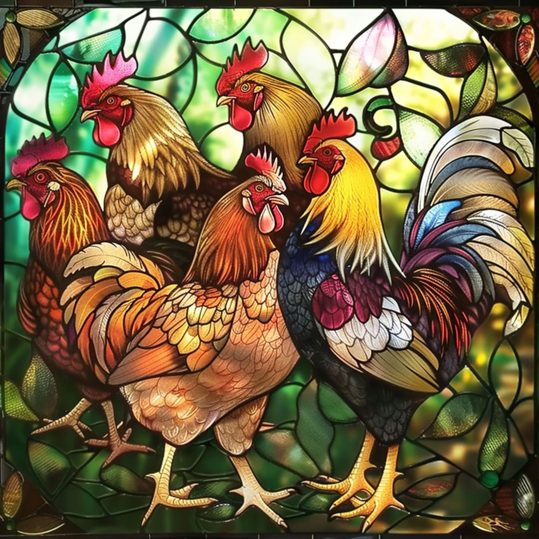 Chicken Diamond Art Kits for Adults,rooster Hen Diamond Painting Mosaic ...