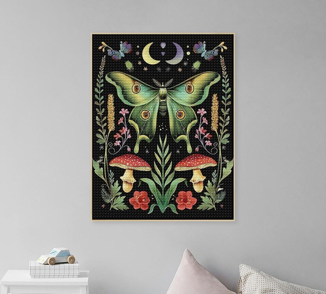Luna Moth Diamond Art Kits for Adults,luna Moth Canvas Diamond Painting ...
