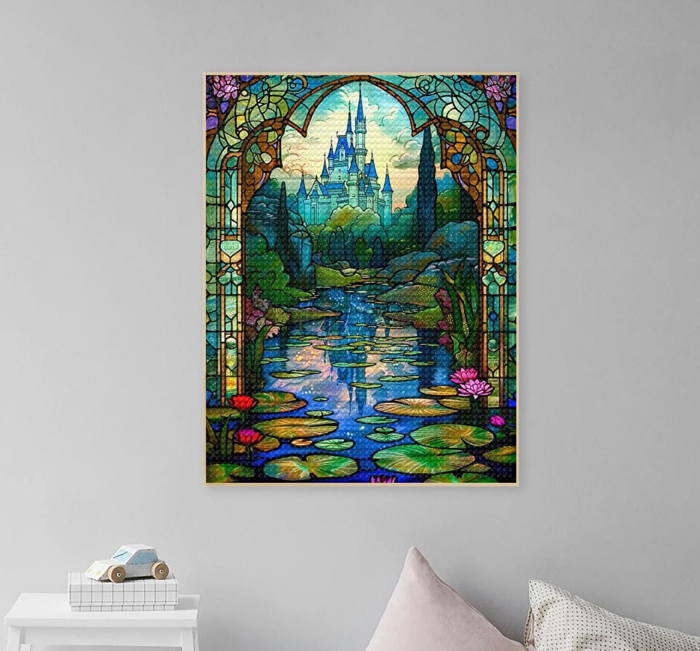 Diamond Painting Water Lily Castle Stained Glass 5D DIY Mosic ...