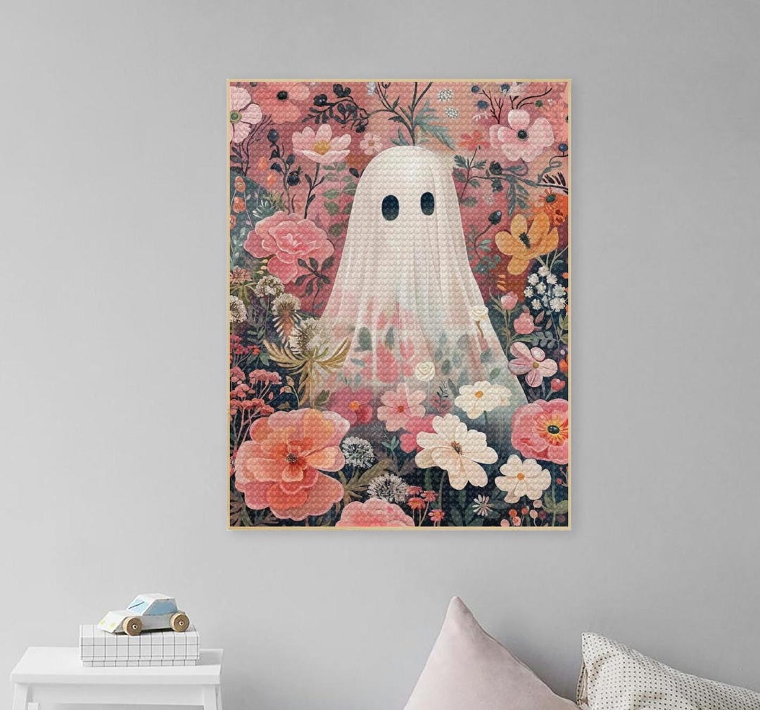 Halloween Ghost Diamond Art Painting Kits Adult,cute Ghost Flower Wall ...