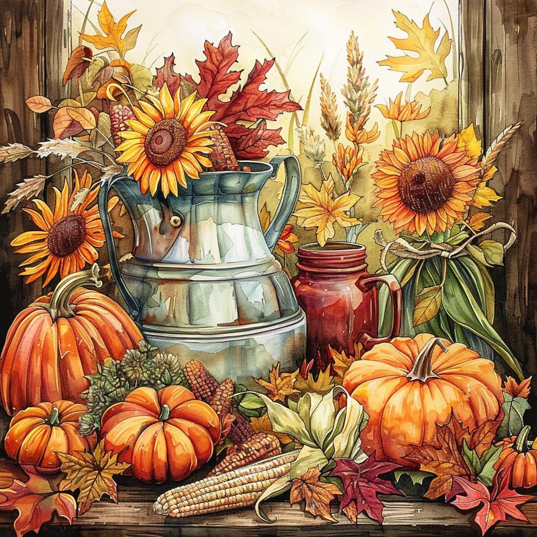 Full Square/round Drill Fall Pumpkin Harvest Diamond Painting Art Kits ...
