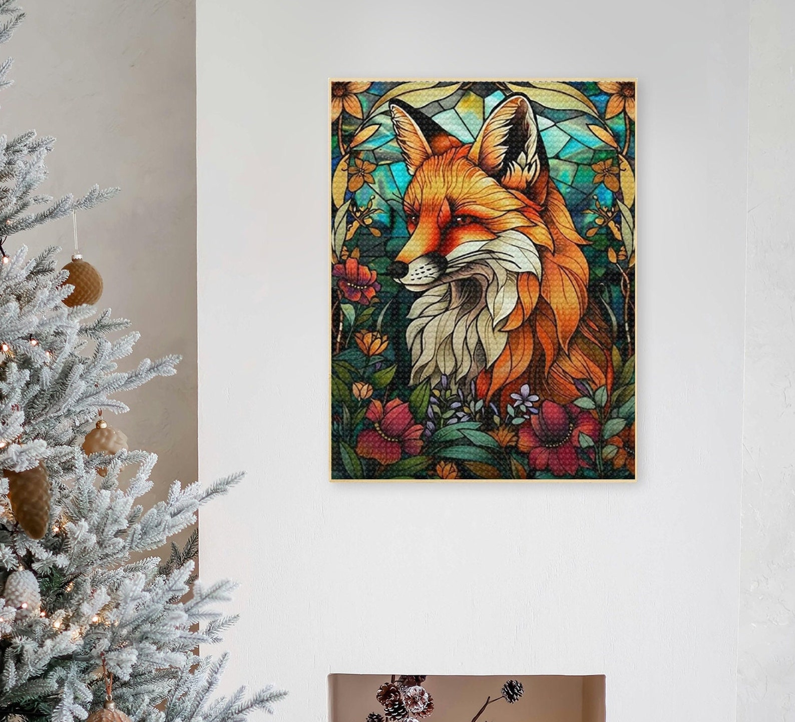 Stained Glass Fox Diamond Art Painting Kit for Adult,5d Fox Diamond ...