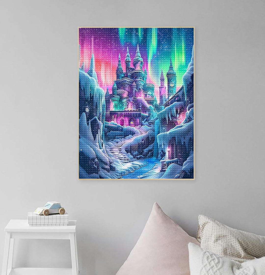 Northern Lights Castle Diamond Painting 5D DIY Mosic Embroidery Castle ...