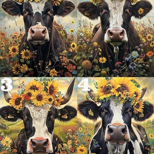 Full Round/square Drill Diamond Painting Kits Cow DIY 5D Diamond Art ...
