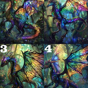 5D Stained Glass Dragon Diamond Painting Kits DIY Diamond Art Kits ...