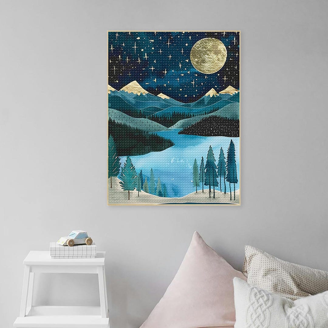 Night Sky Diamond Art Painting Kits With AB Drill,starry Night Diamond ...