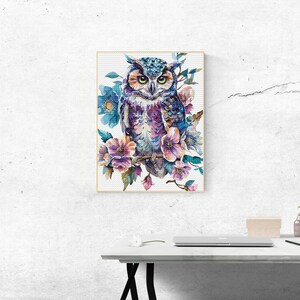 Owl Diamond Painting Kits Owl Wall Art，full Drill 5D Owl Diamond Art ...