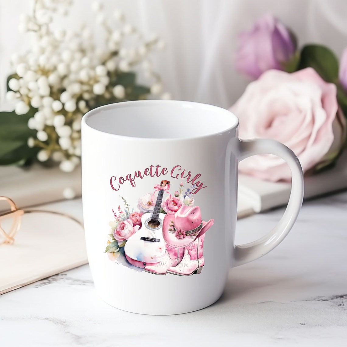 Coquette Girly PNG, Girl Country Png, Coquette Guitar Png, Pink Ribbon ...