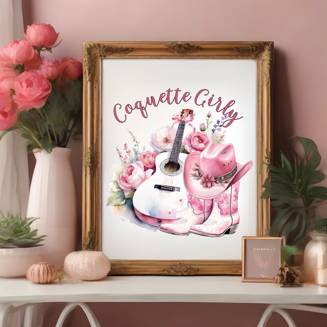 Coquette Girly PNG, Girl Country Png, Coquette Guitar Png, Pink Ribbon ...