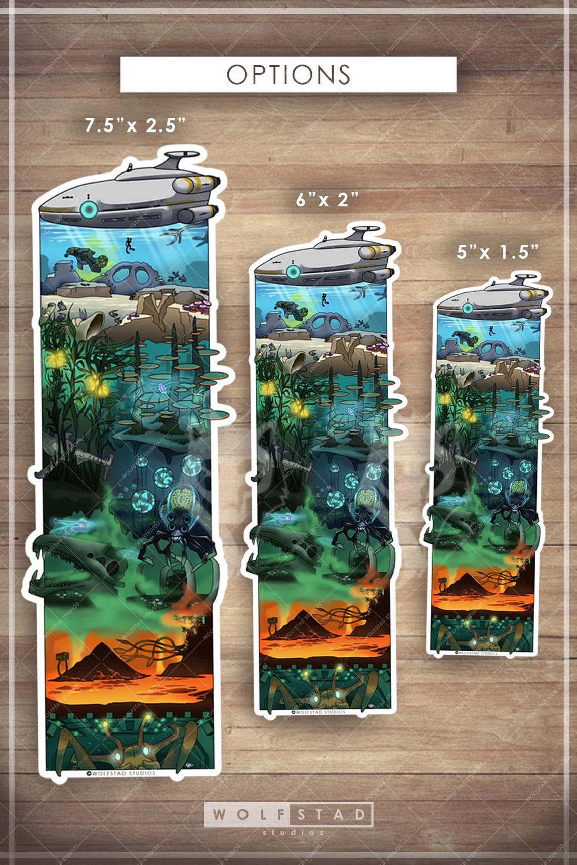Subnautica Biomes Sticker - Video Games Landscape -- Extra Long Sticker ...