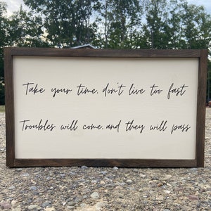 Song Lyrics Sign, Large Wood Sign, Simple Man Lyrics, Farmhouse Sign ...