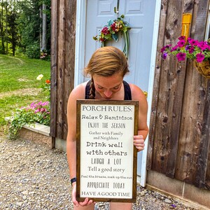 Large Wood Sign for Porch, Funny Porch Sign, Farmhouse Patio Decor ...