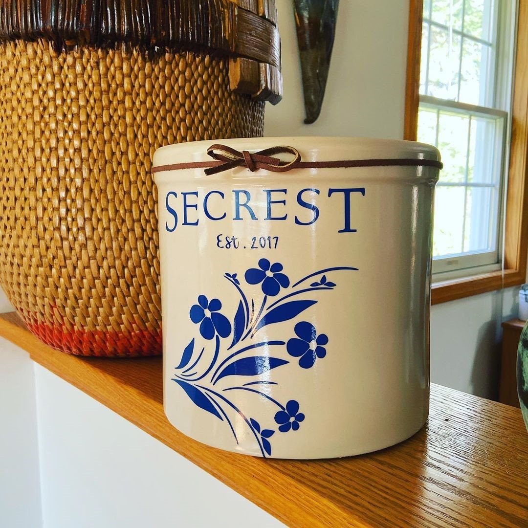 Personalized Crock New 2 Gallon Crock Accent With Flower - Etsy