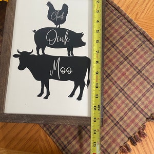 Farm Animal Sign, Cow Pig Chicken Sign, Cow Decor, Pig Decor, Chicken ...