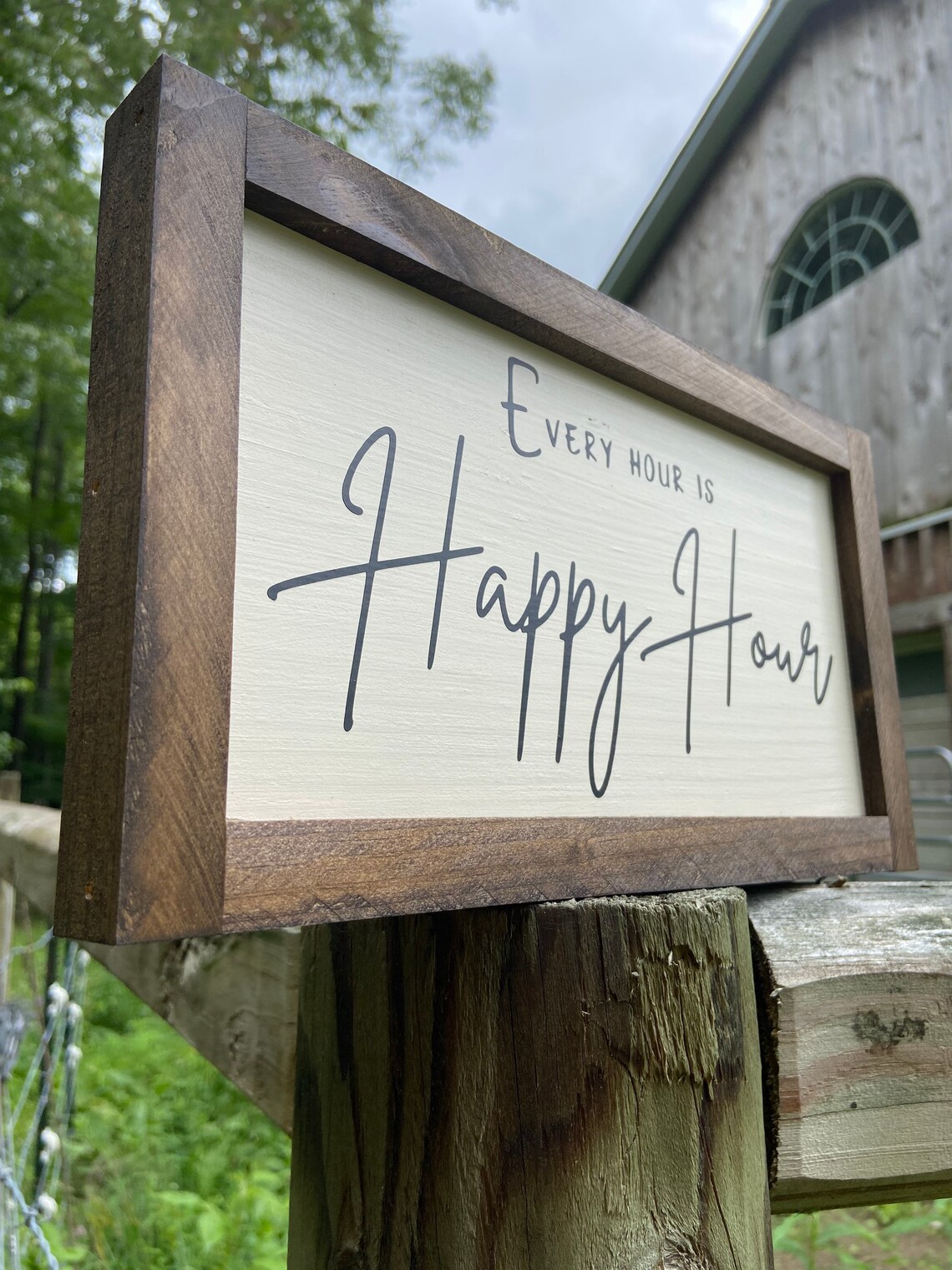 Happy Hour Sign Farmhouse Bar Sign Sign for Dorm Room Wine | Etsy