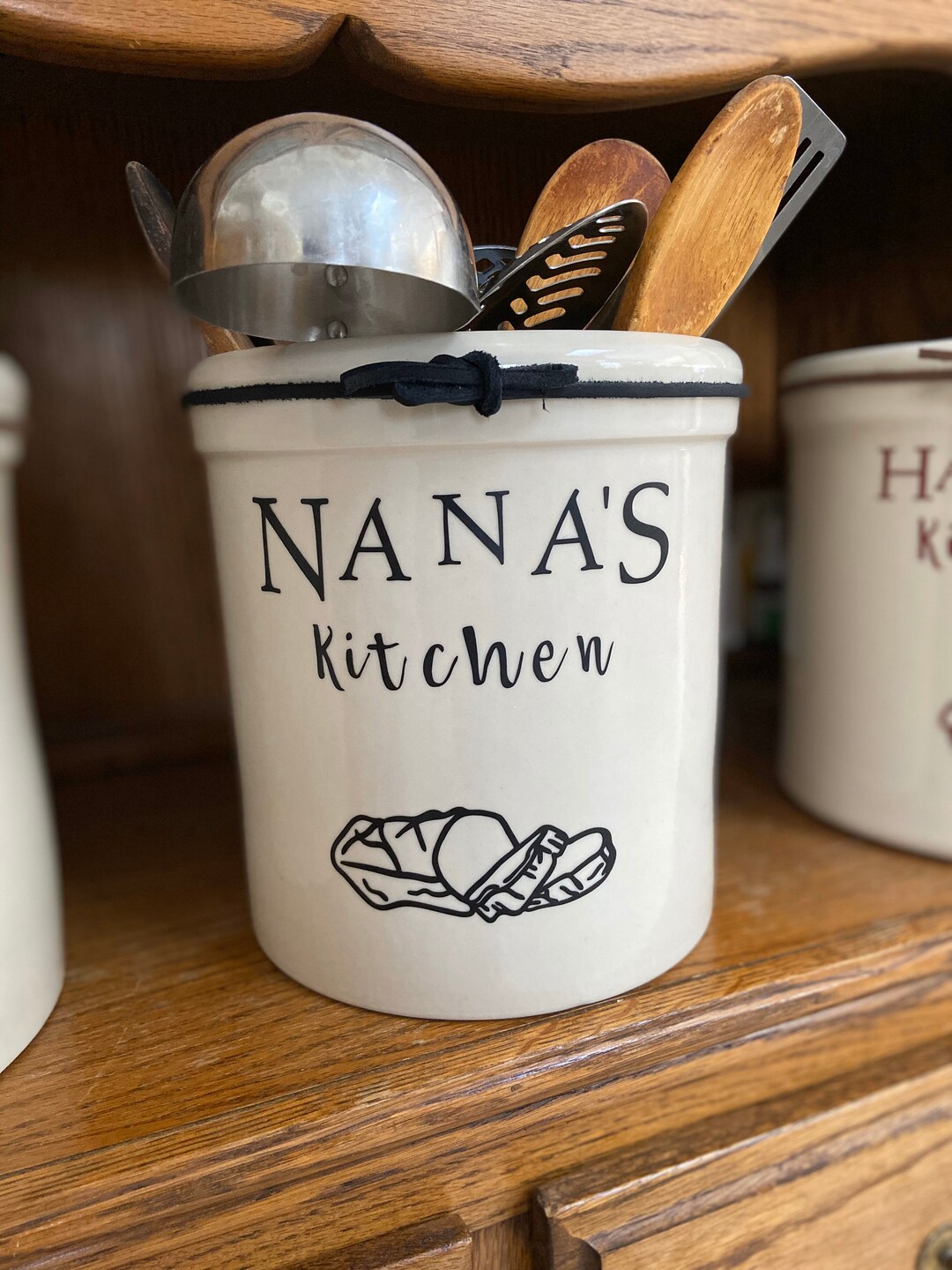 Personalized Kitchen Utensil Holder, Customized Crock, Spoon Holder ...