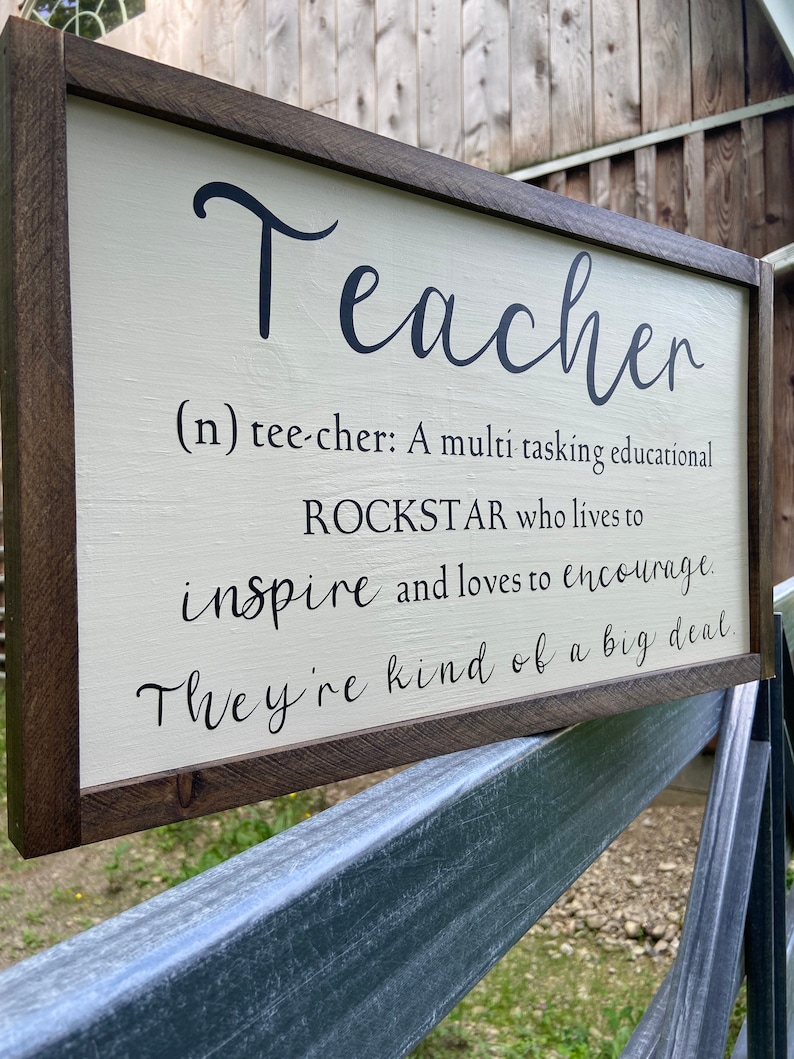 Large Classroom Sign Teacher Definition Sign Wood Sign for - Etsy