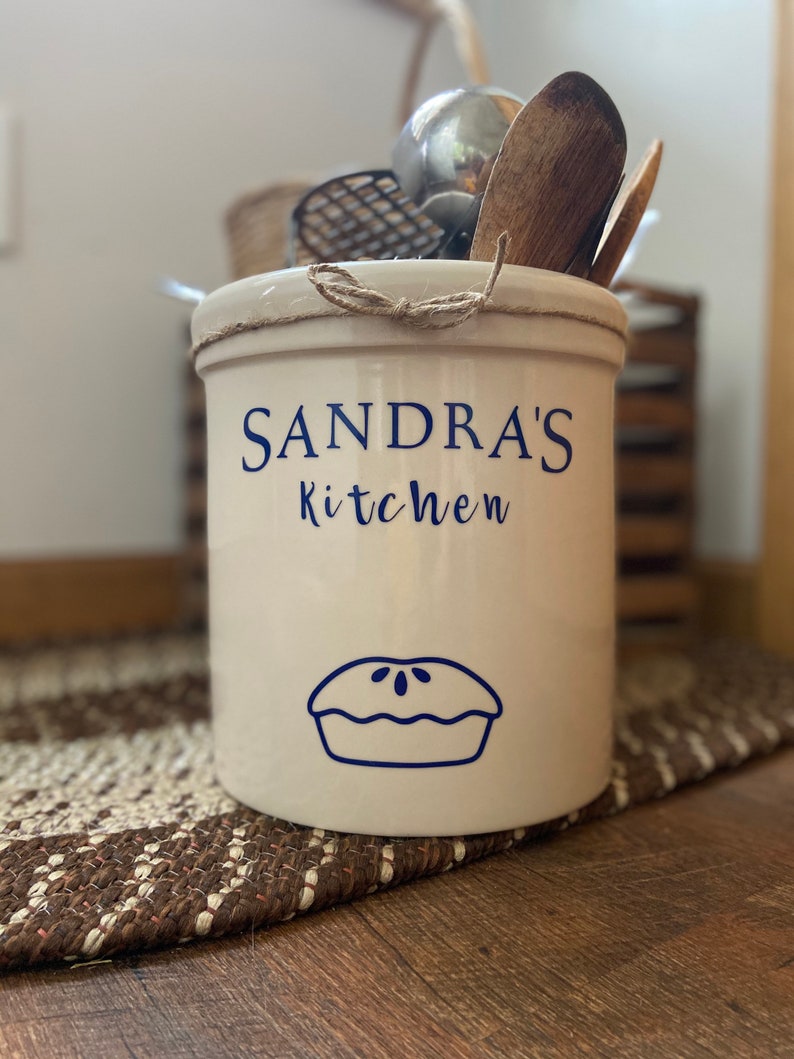 Personalized Kitchen Utensil Crock Utensil Holder 1 Gallon - Etsy