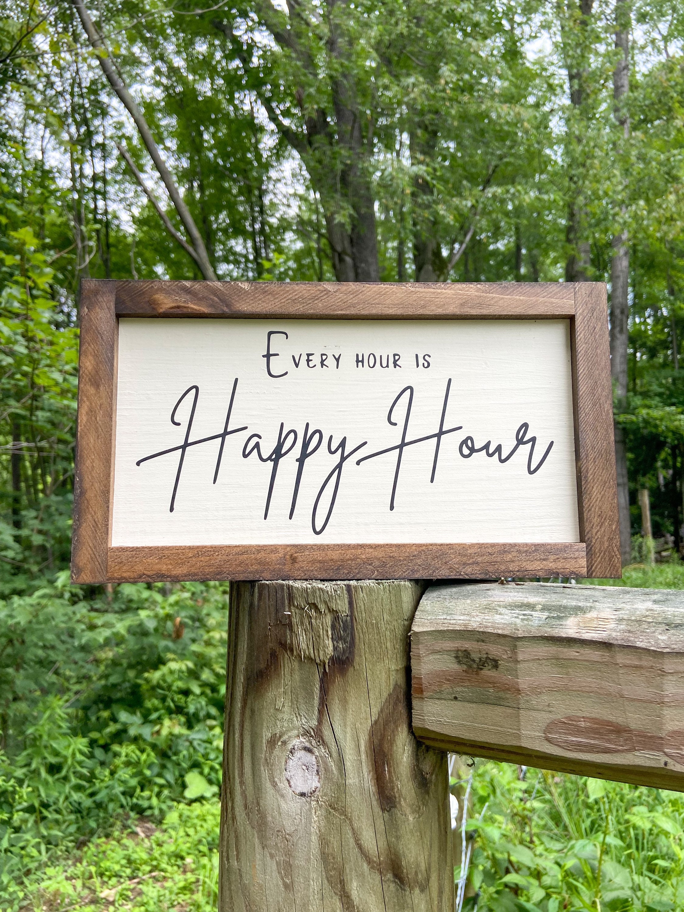 Happy Hour Sign Farmhouse Bar Sign Sign for Dorm Room Wine - Etsy