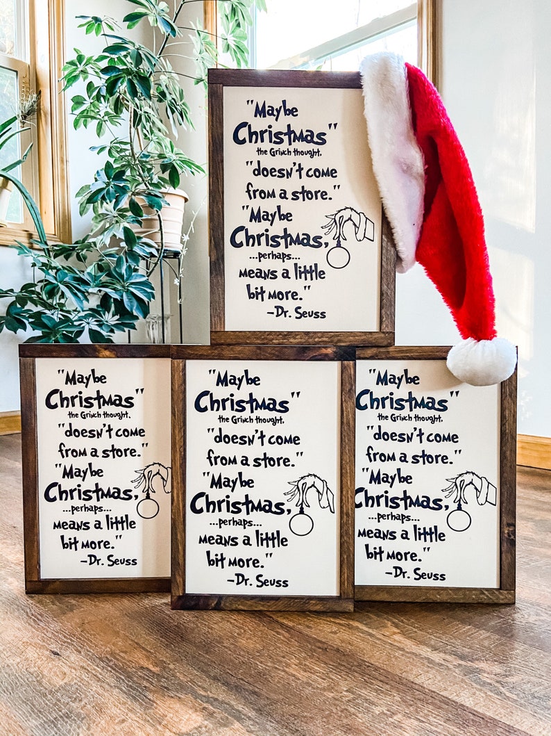 Grinch Christmas Sign: Dr. Seuss Quote, Farmhouse Style - Etsy