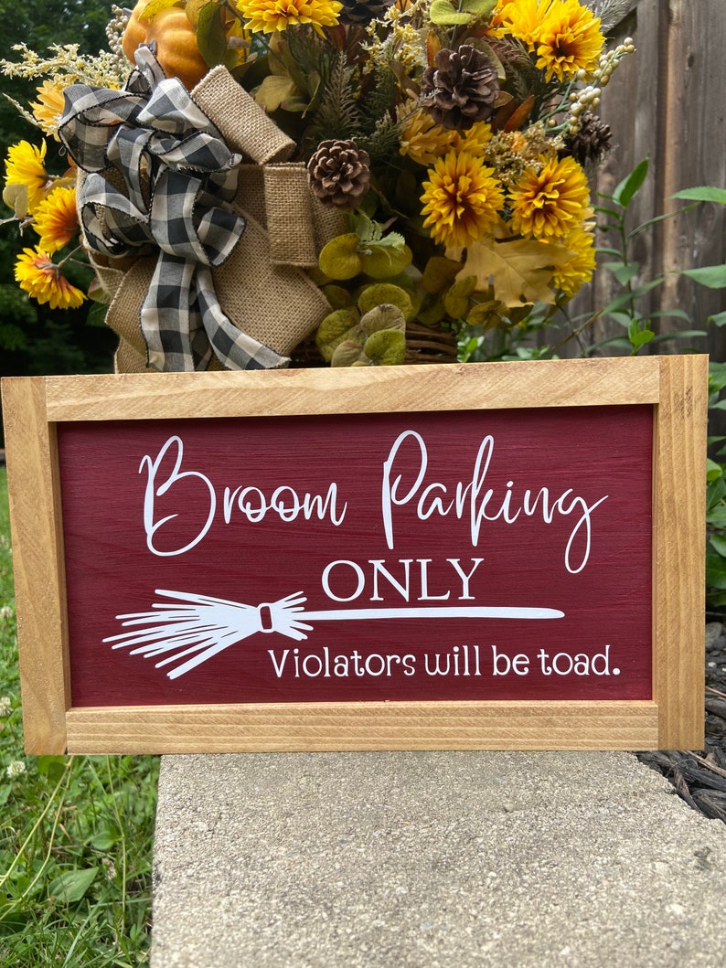 Broom Parking Sign Funny Witch Decor Funny Halloween Sign - Etsy