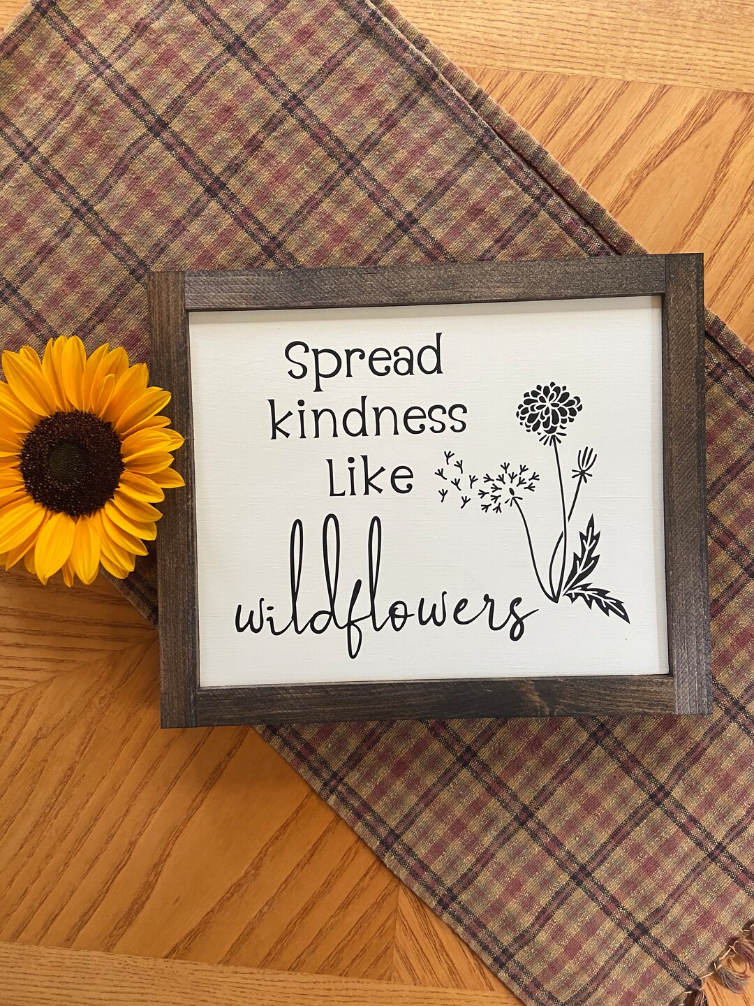 Spread Kindness Wood Sign, Wildflower Decor, Wildflower Wood Decor ...