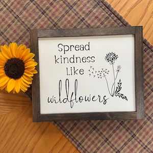 Spread Kindness Wood Sign, Wildflower Decor, Wildflower Wood Decor ...