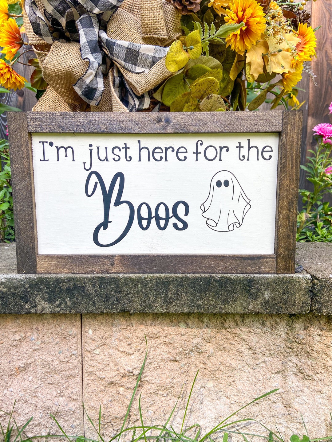 I'm Just Here for the Boos, Halloween Party Sign, Funny Ghost Sign ...