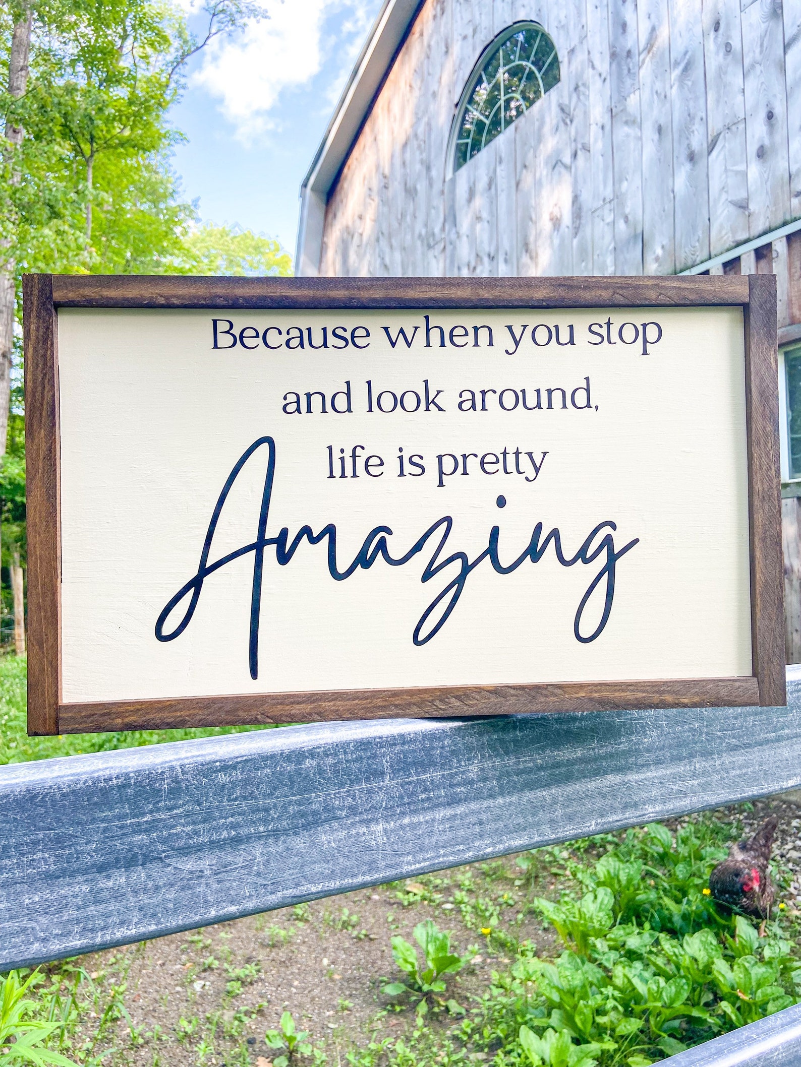 Positive Quote Sign, Life is Pretty Amazing Sign, Large Inspirational ...