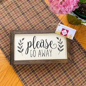 Funny Welcome Sign, Please Go Away Door Sign, Farmhouse Welcome Sign ...