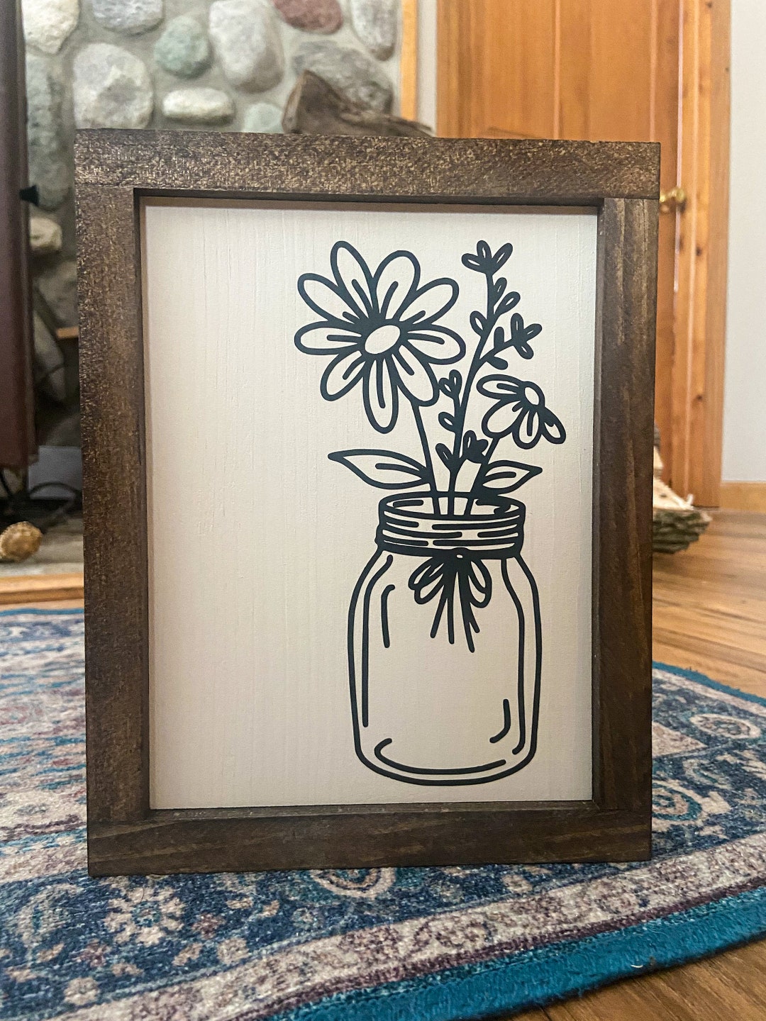 Spring Kitchen Decor, Mason Jar Sign, Spring Sign for Kitchen, Rustic ...