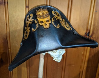 Leather Captain Jack Tricorn Hat. - Etsy