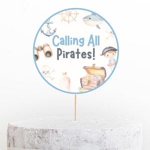 Pirate Cake Topper, Editable Template Printable Instant Download ...
