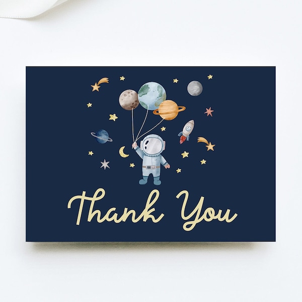 Astronaut Thank You Card - Etsy