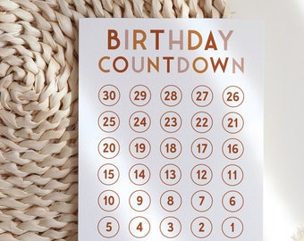 Birthday Countdown Printable Template, Kids Bday Countdown, Rainbow ...