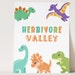 Dinosaur Birthday Party Sign, Herbivore Valley Food Table Sign ...