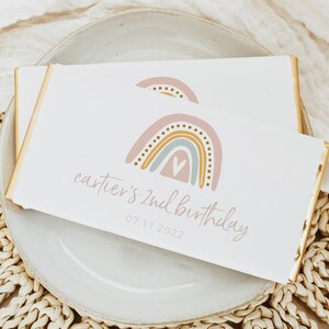 Rainbow Chocolate Bar Wrapper Template, 1st Birthday Candy Bar Wrapper ...