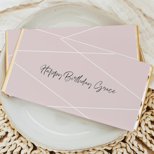 Blush Pink Chocolate Bar Wrapper Template, Printable Candy Bar Wrapper ...