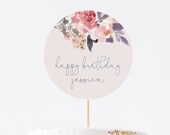 Editable Cake Toppers Printable Floral Cake Topper Template - Etsy