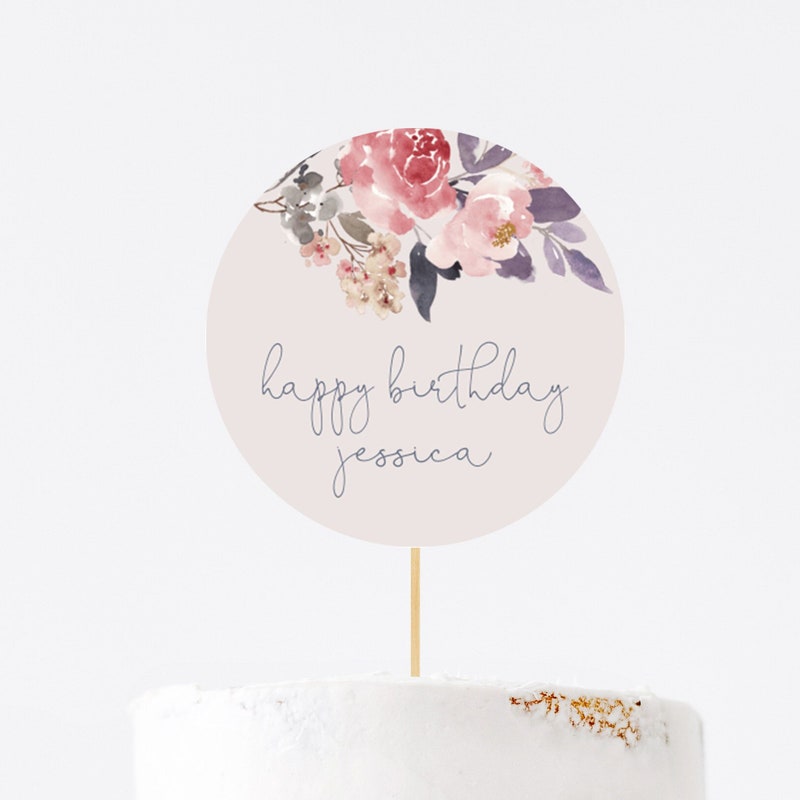 Floral Cake Topper - Etsy