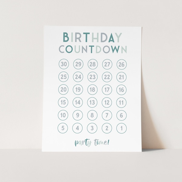 Birthday Countdown Calendar for Kids - Etsy