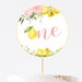 Cake Topper Template, Lemon Floral Editable Printable DIY 1st Birthday ...