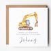 Birthday Card for Boys, Crane & Bulldozer Personalised Construction ...