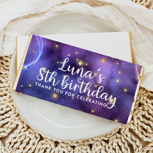 Galaxy Chocolate Bar Labels, Cosmic Editable Printable Instant Download ...
