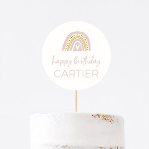Editable Cake Toppers, Rainbow Printable Cake Topper Template, Instant ...
