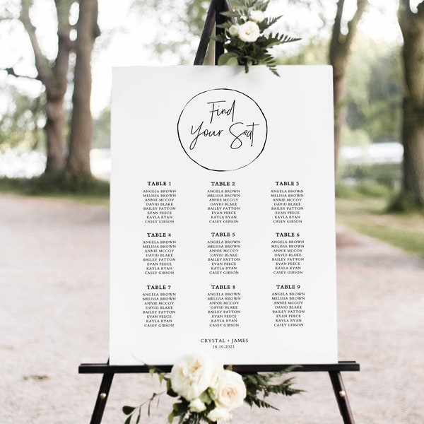 Wedding Seating Chart Fonts - Etsy